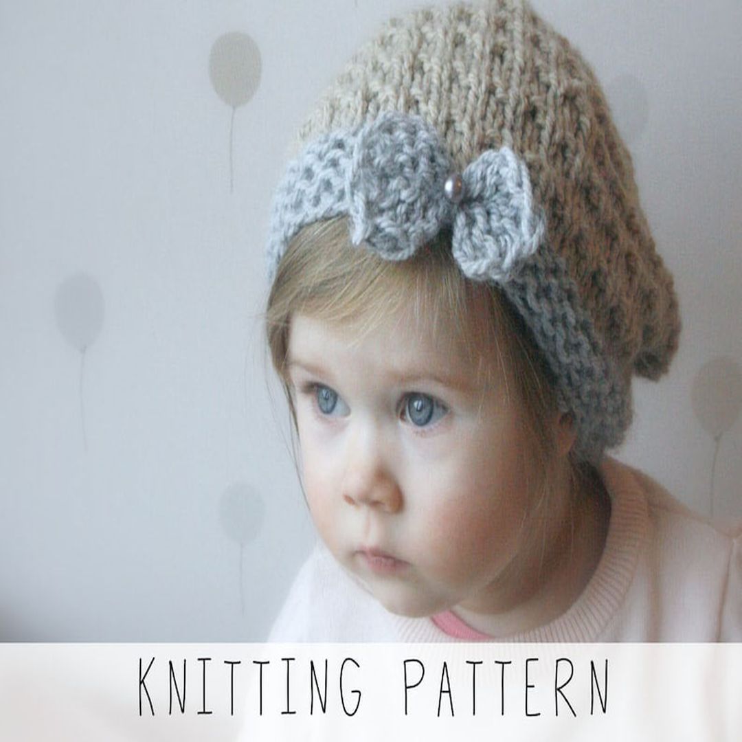KNITTING PATTERN slouchy hat x Girls hat knit pattern x Kids | Inspire Uplift