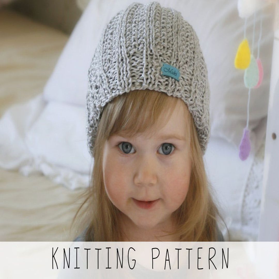 KNITTING PATTERN simple slouchy hat x Toddler hat knit patte | Inspire ...