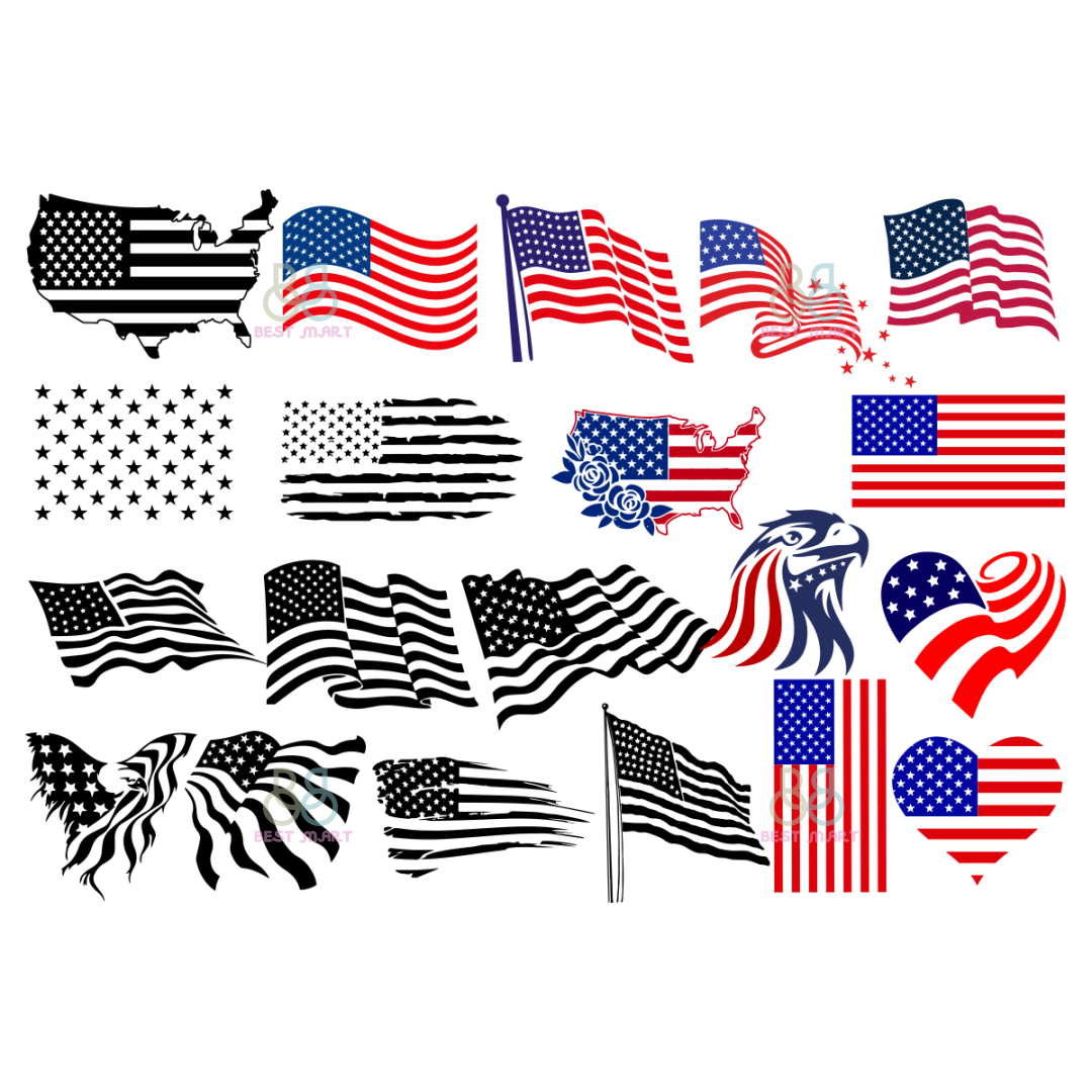 American Flag Bundle Svg, 4Th Of July, American Flag Svg, In | Inspire ...