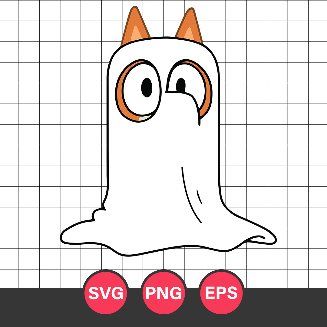 Bingo Ghost Halloween Svg, Bluey Bingo Svg, Bluey Halloween | Inspire ...