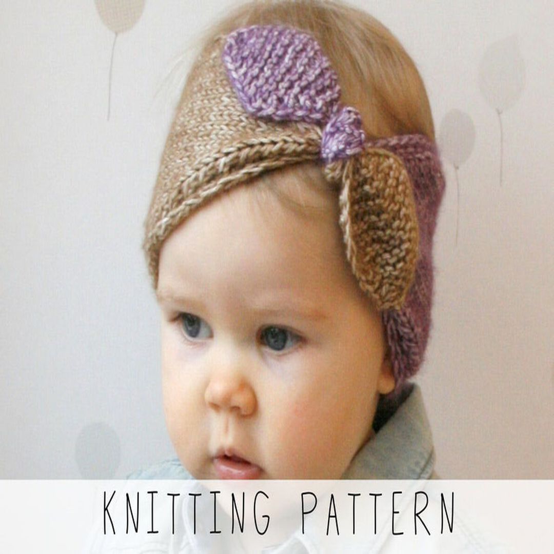 Bow headband KNITTING PATTERN Girls Headband Knit Pattern Ba | Inspire ...
