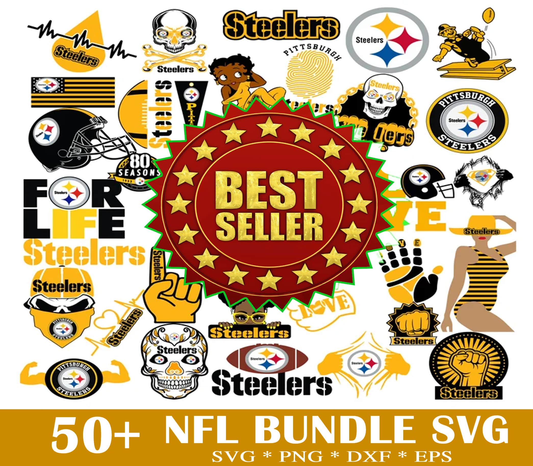 Pittsburgh Steelers Svg Bundle NFL svg, silhouette svg fies | Inspire ...