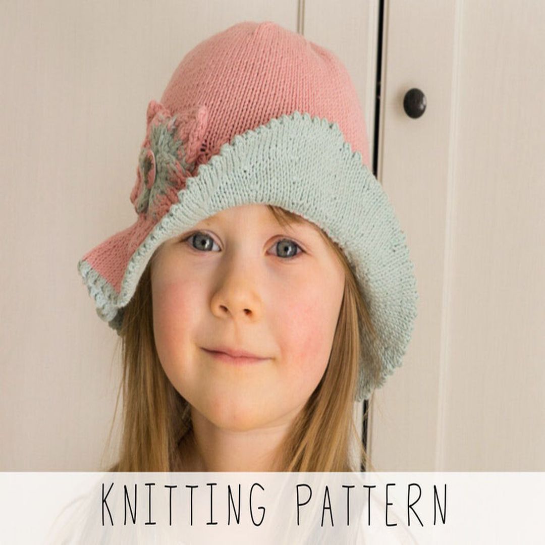 KNITTING PATTERN brim sun hat x Girls brimmed hat x Summer c | Inspire ...