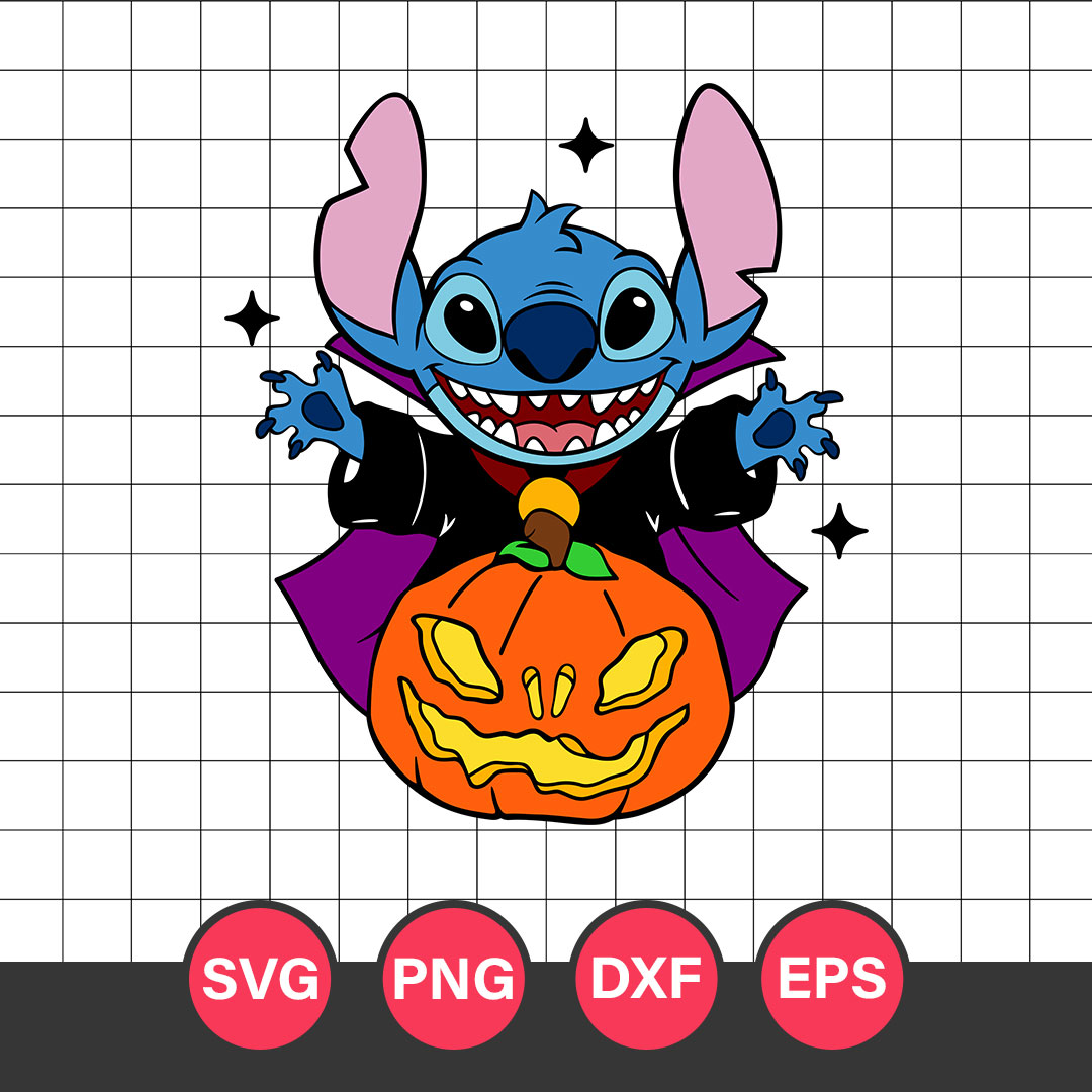 Stitch Vampire Svg, Dracula Stitch Halloween Svg, Stitch Hal | Inspire ...