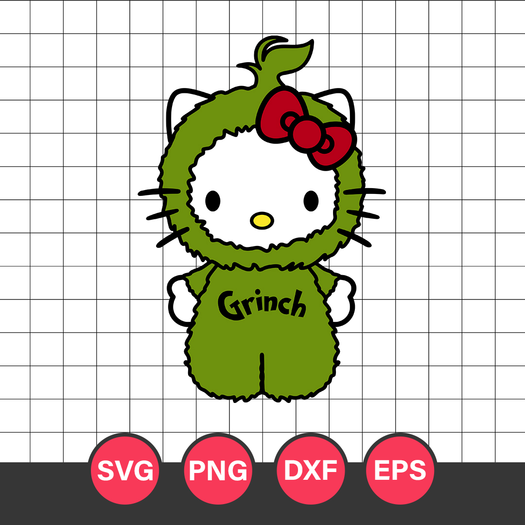 Hello Kitty Grinch Svg, Hello Kitty Svg, Grinch Svg, Png Dxf | Inspire ...