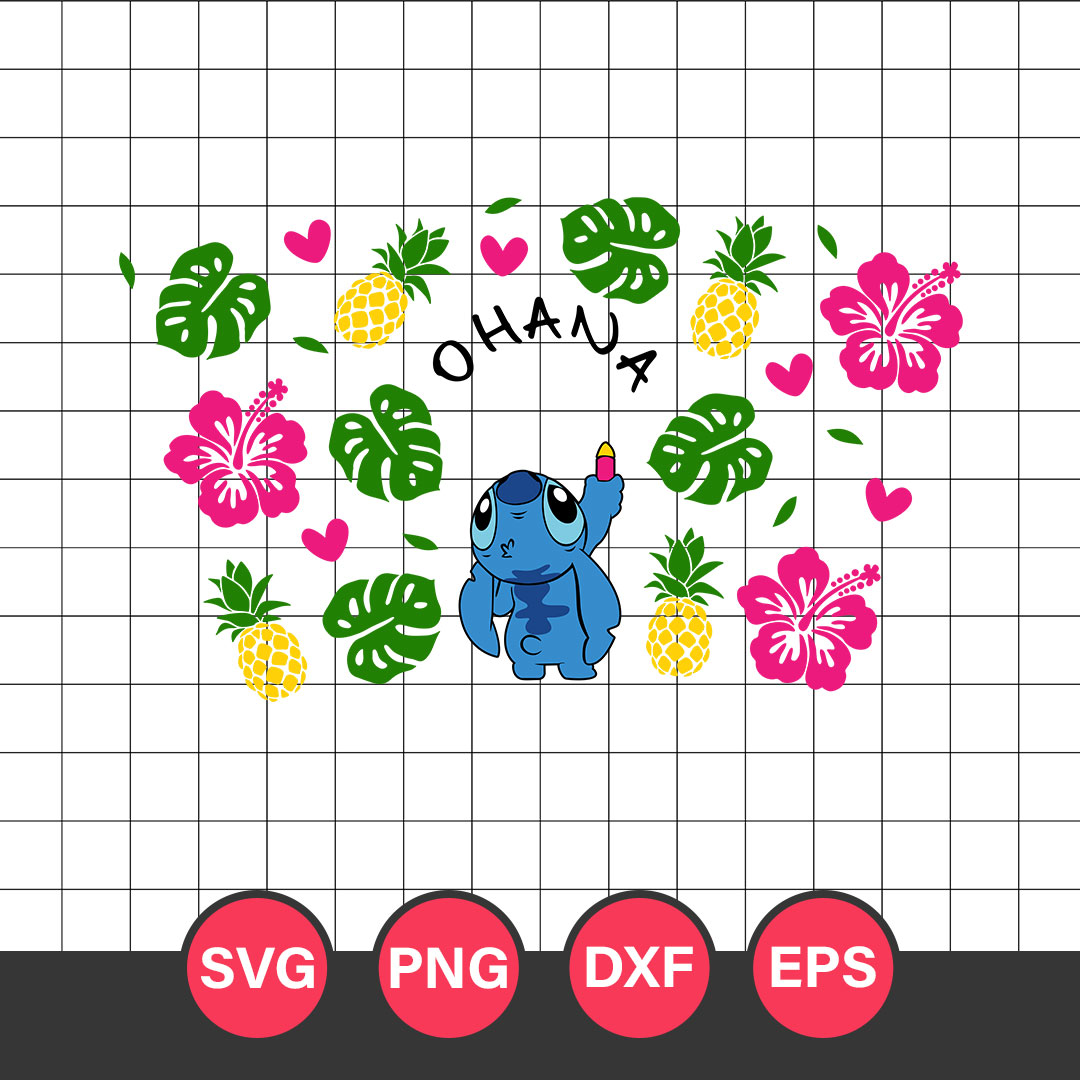 Ohana Stitch Summer Full Wrap Svg, Ohana Stitch Svg, Stitch - Inspire ...