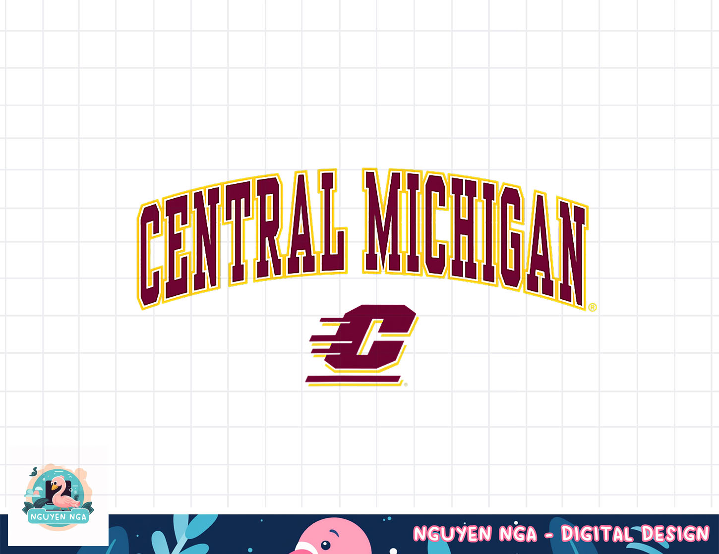 Central Michigan Chippewas Arch Over Logo png, sublimation - Inspire Uplift