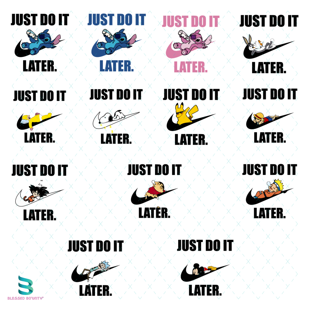 Just Do It Cartoon Bundle Svg, Just Do It Svg, Nike Svg, Car | Inspire ...