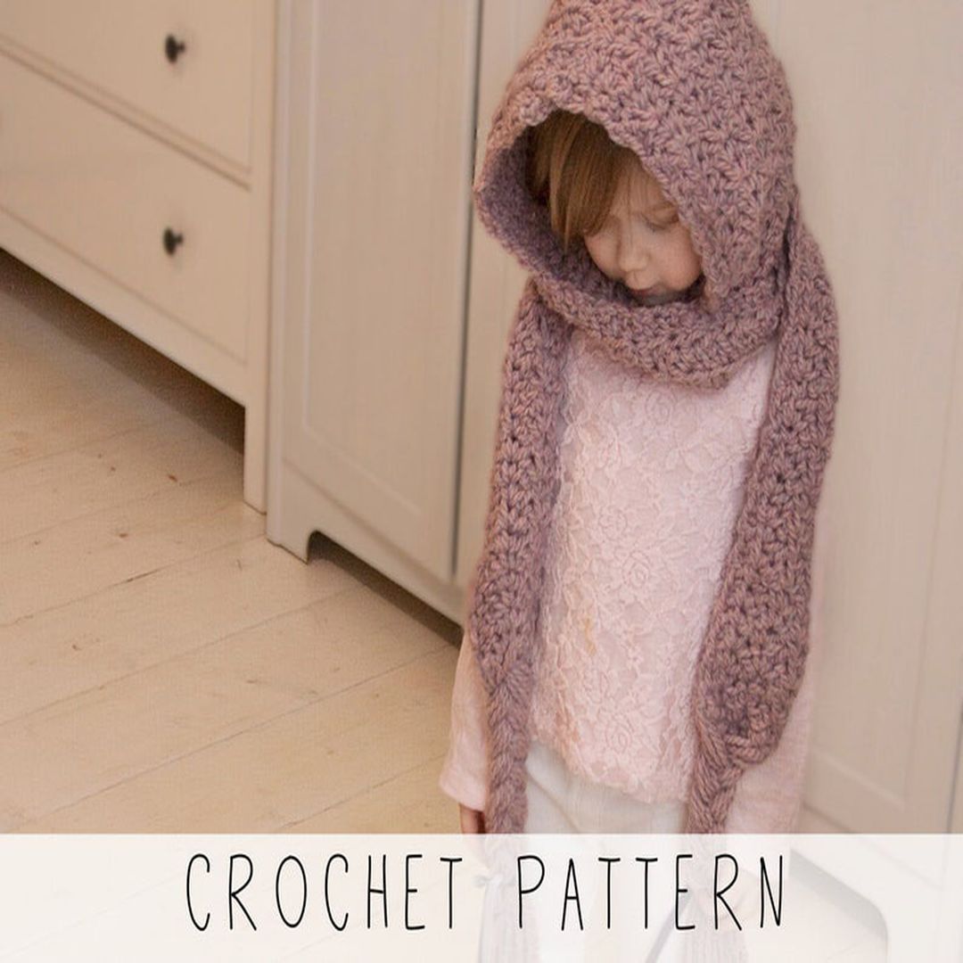 CROCHET PATTERN hooded scarf x Chunky snood crochet pattern | Inspire ...