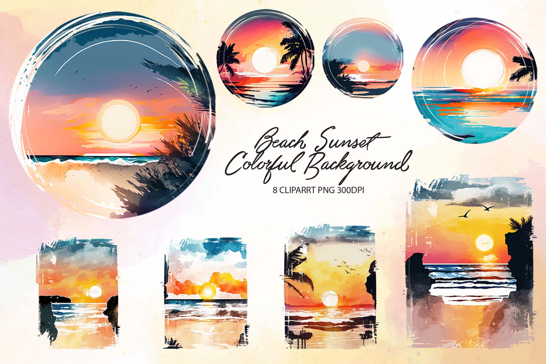 Beach Sunset Colorful Background | Inspire Uplift
