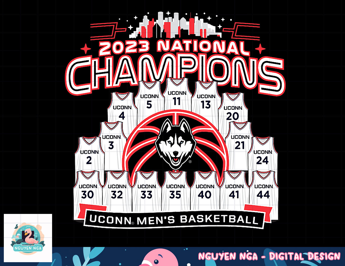Connecticut Huskies National Champs 2023 Basketball Jerseys | Inspire ...