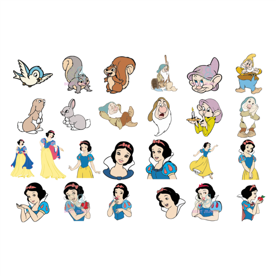 Snow White Bundle Svg, Disney Svg, Seven Dwarf Svg, Squirrel | Inspire ...