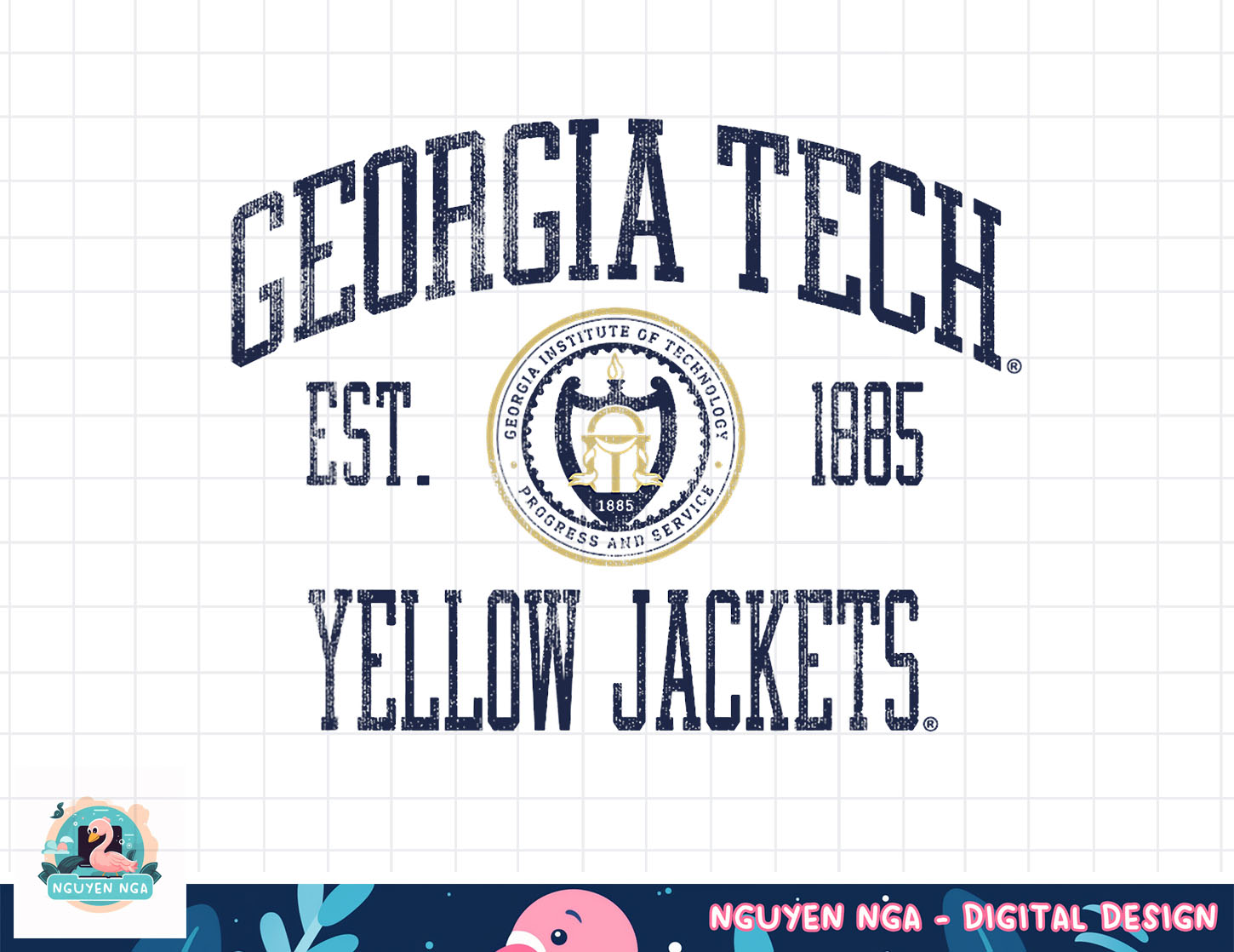 Georgia Tech Yellow Jackets Distressed Formal png, sublimat | Inspire ...