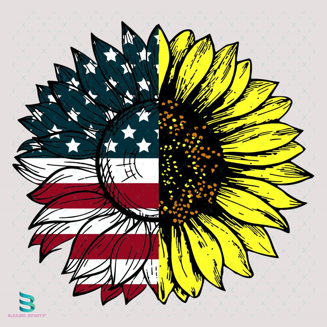 Sunflower American Flag Svg, Fourth Of July Svg, Sunflower S | Inspire ...