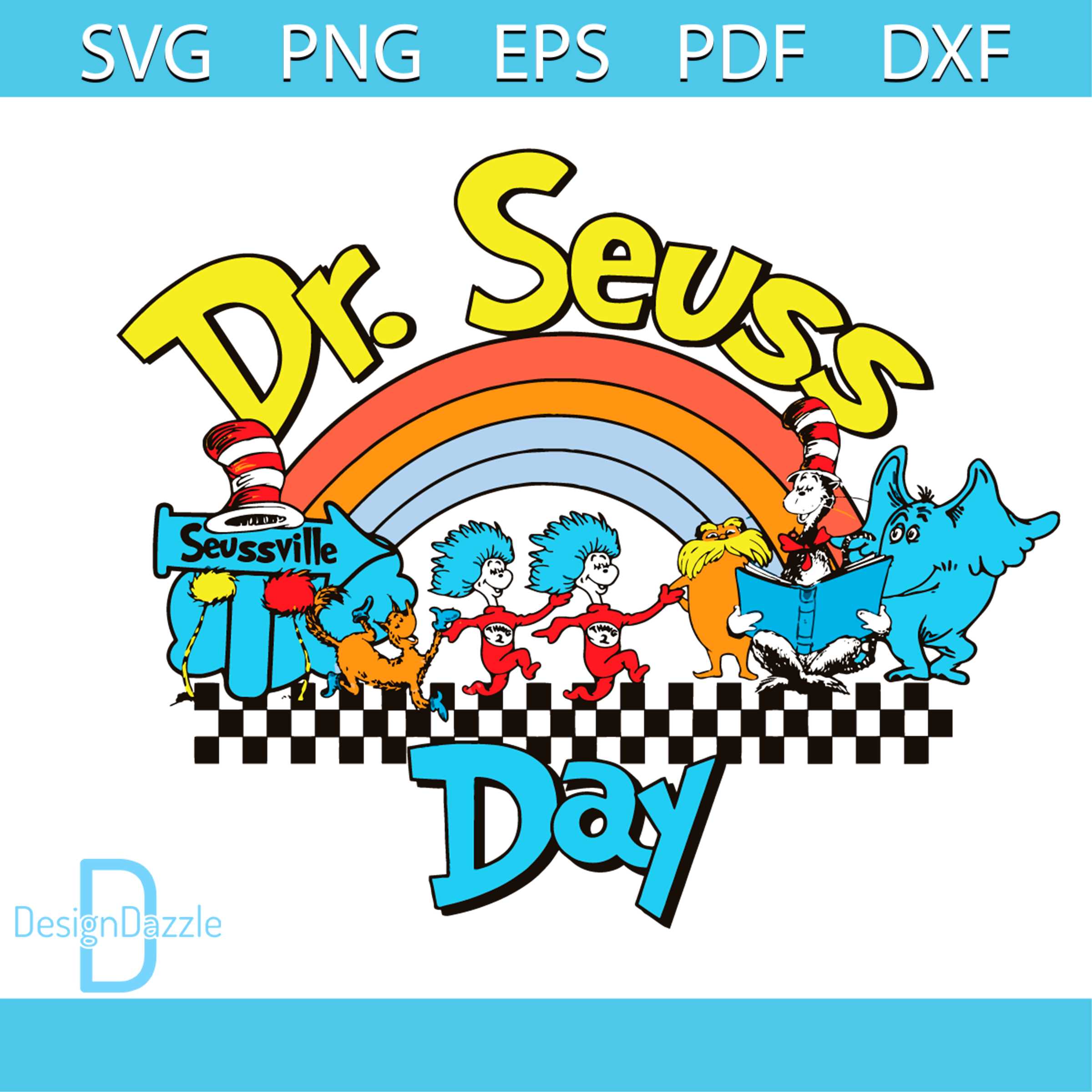 Dr Seuss Day Rainbow Happy Dr Seuss Day Svg Cutting Files - Inspire Uplift