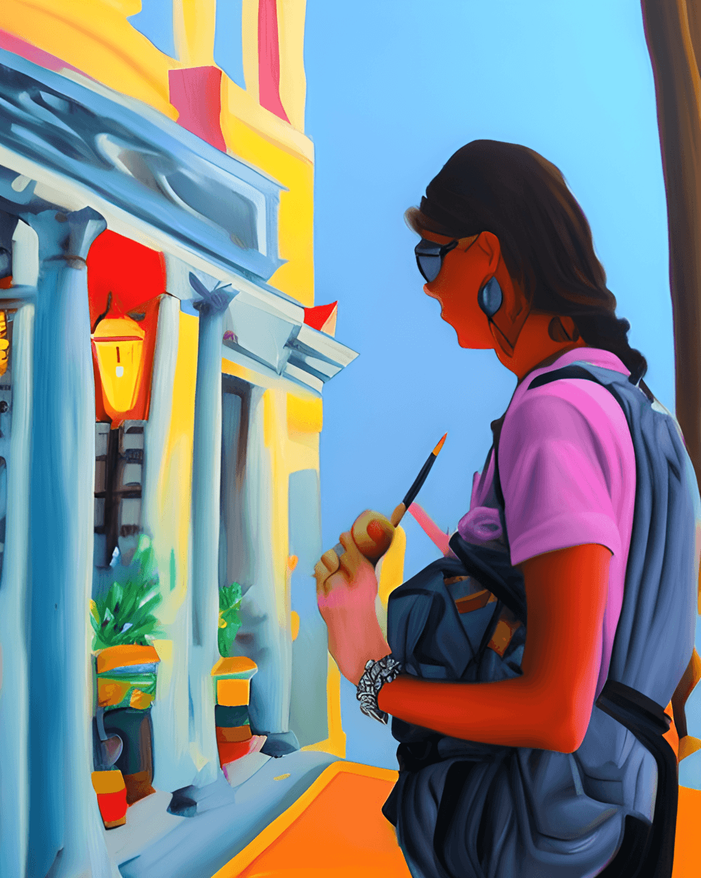 Tourist Women / Digital Graphic Painting | Inspire Uplift