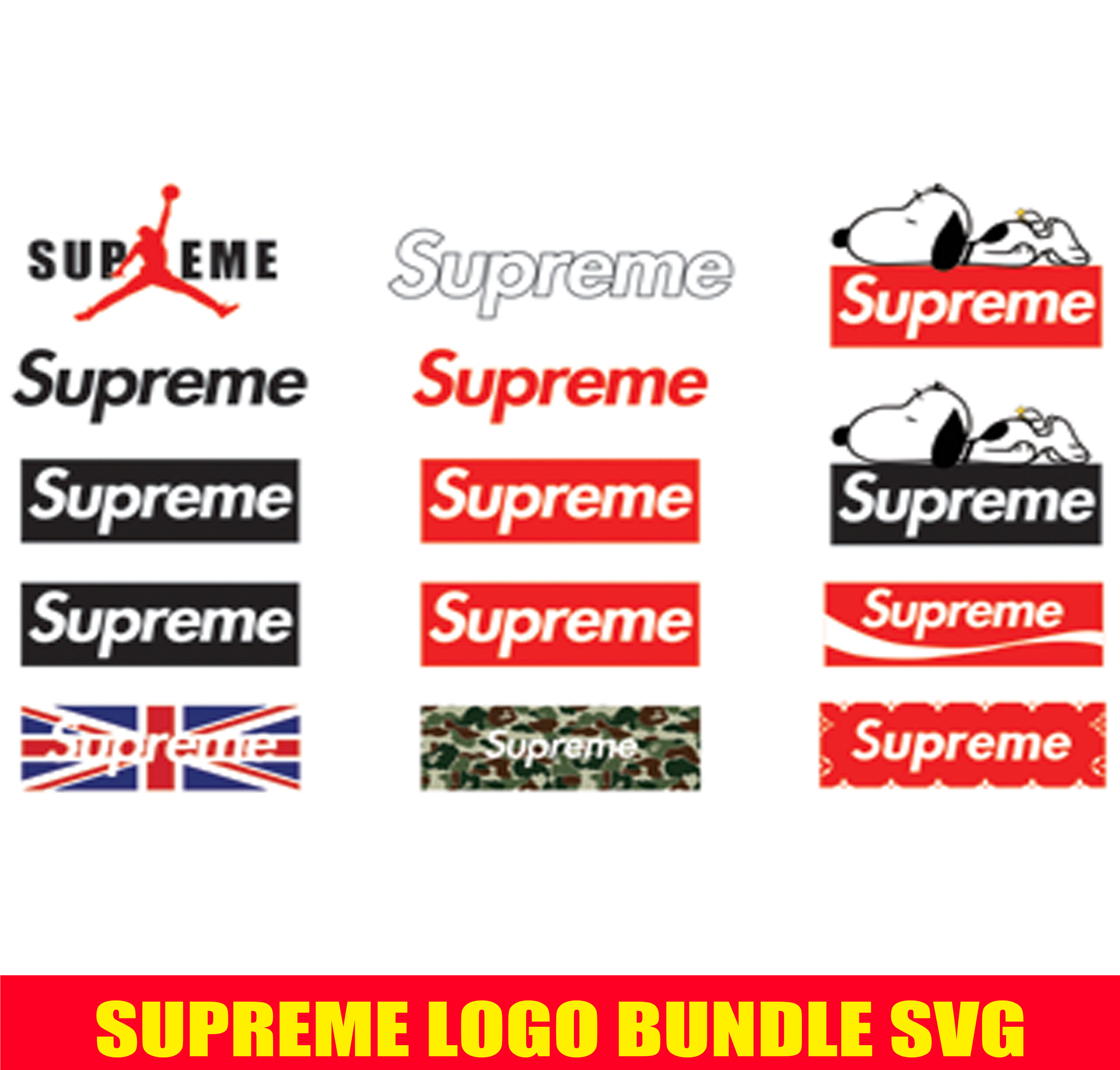 Logo Supreme Bundle Svg, Fashion Brand Svg, silhouette svg f | Inspire ...