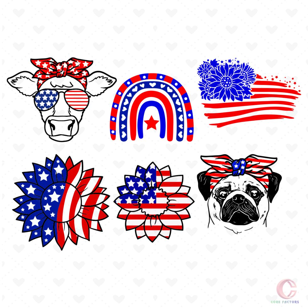 America Independence Day Bundle Svg, American Flag Svg, Libe | Inspire ...