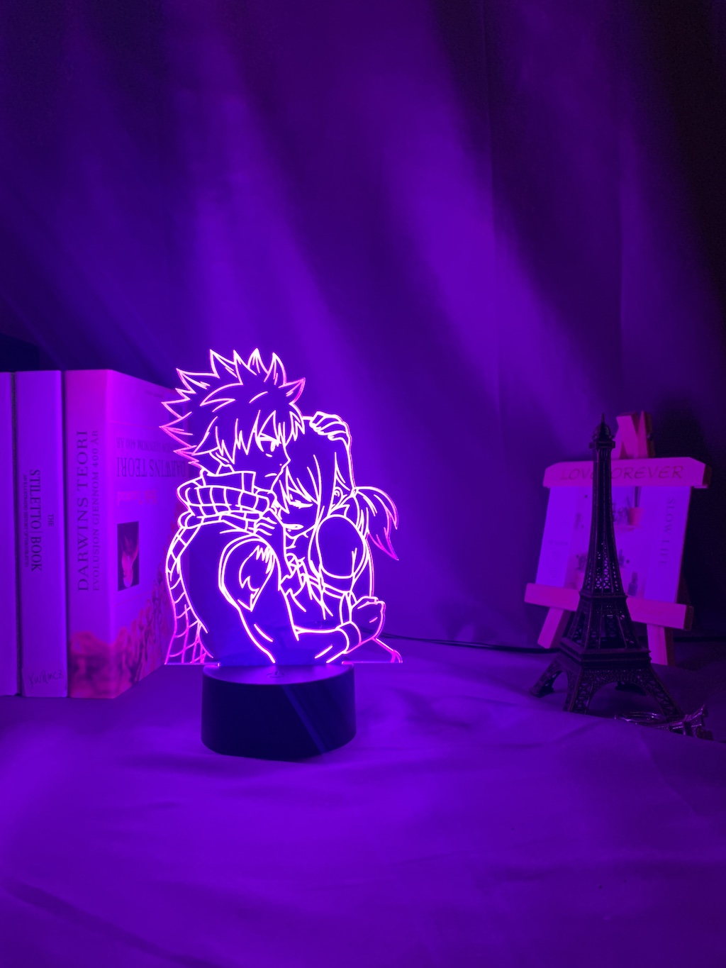 Natsu and Erza Fairy Tail Night Light 3d Anime Table Lamp - Inspire Uplift