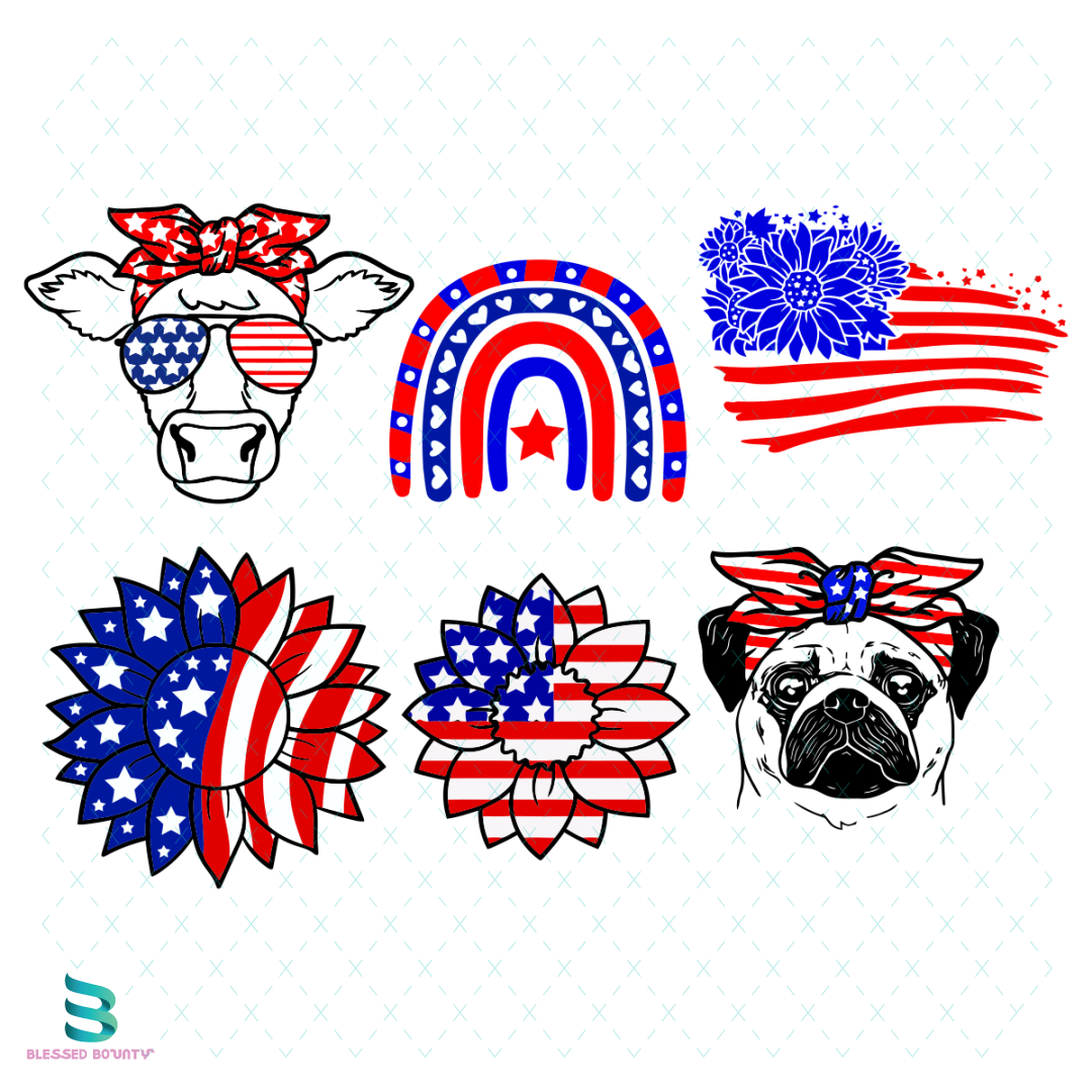 4th Of July Pattern Bundle Svg, American Flag Svg, America s | Inspire ...