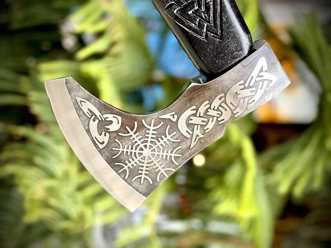 Viking HANDMADE FORGED High Carbon STEEL TOMAHAWK, HATCHET,A - Inspire ...