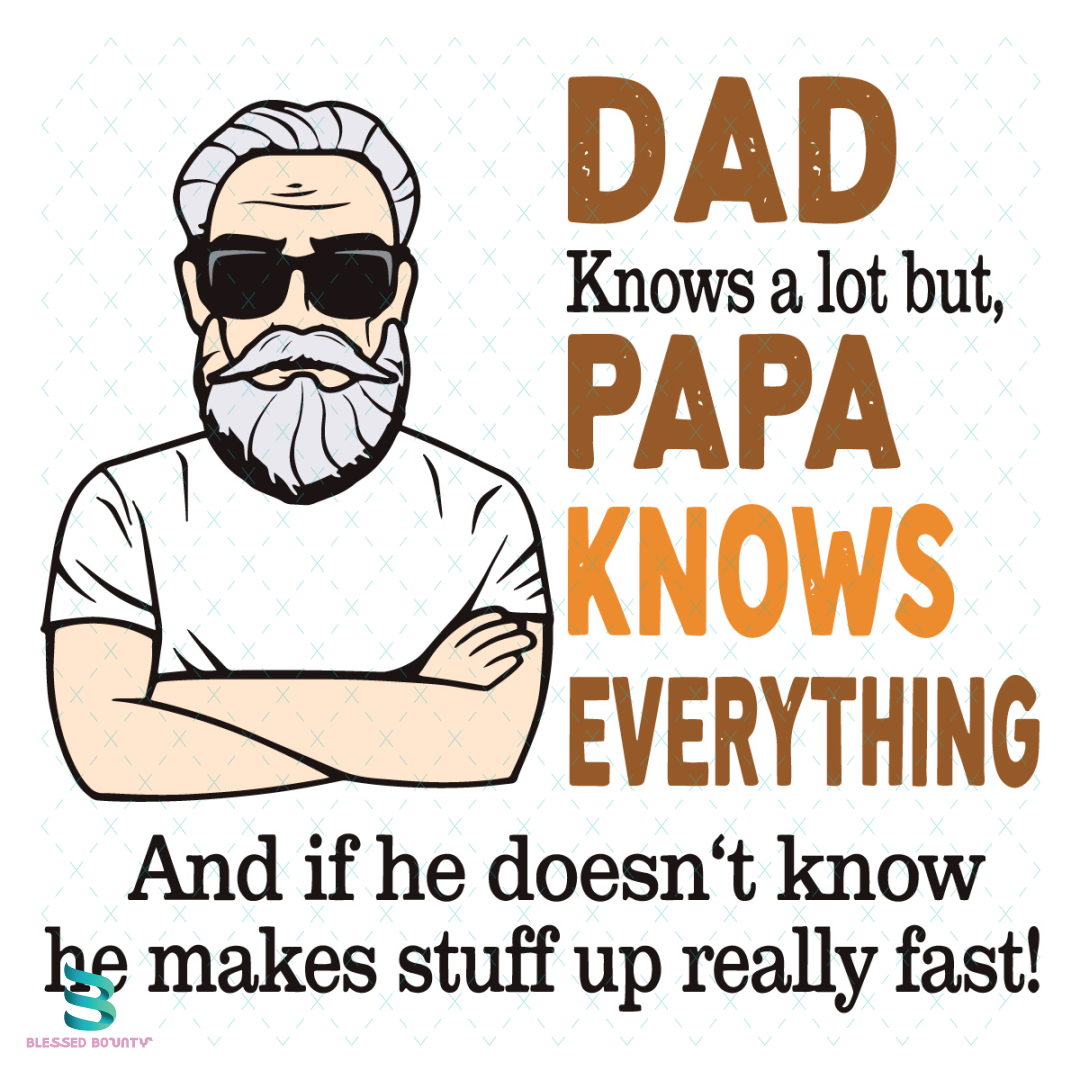 Dad Knows A Lot But Papa Knows Everything Svg, Trending Svg, - Inspire ...