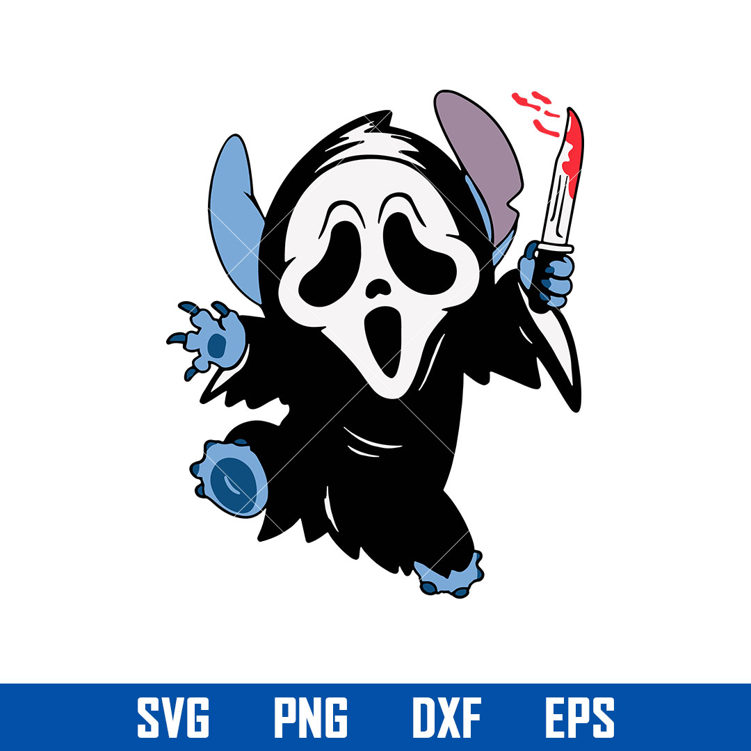 Stitch Ghost Face Scream Halloween Svg, Stitch Svg, Hallowee | Inspire ...