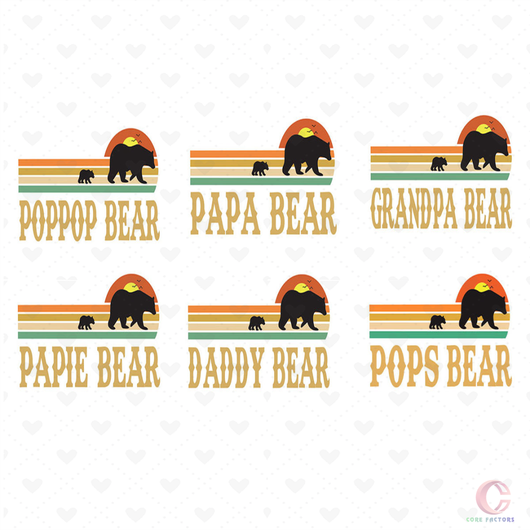 6 Files Fathers Day Bear Bundle Svg, Fathers Day Svg, Papa B | Inspire ...