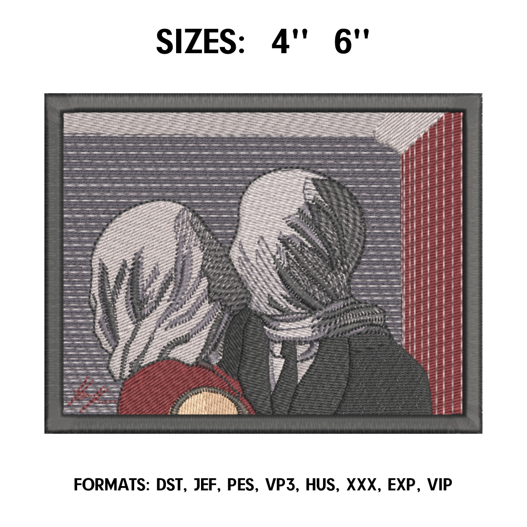 Rene Magritte - The Lovers Embroidery Design File Pes, Art E | Inspire ...