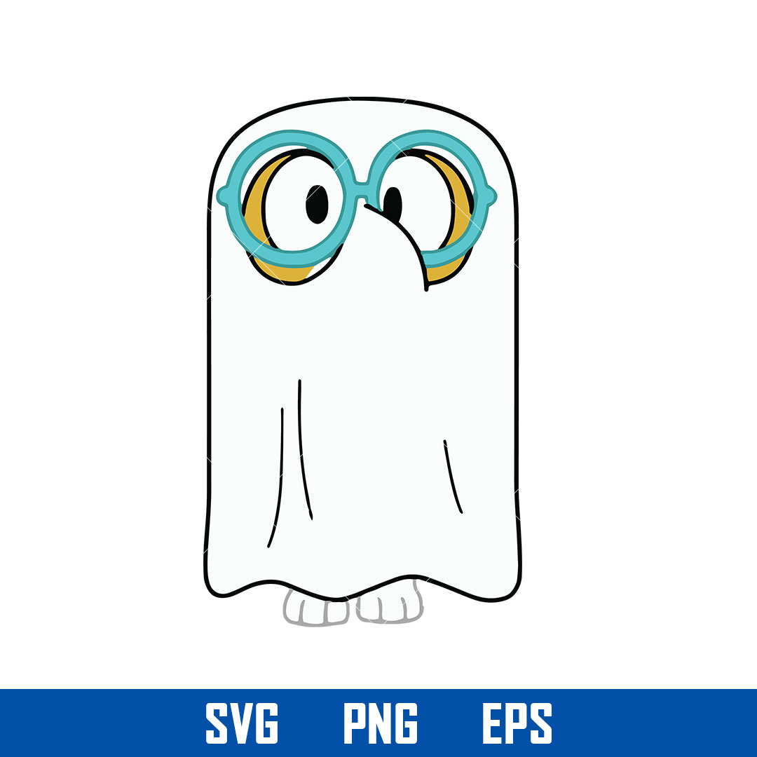 Bingo Ghost Halloween Svg, Bluey Bingo Svg, Bluey Halloween | Inspire ...