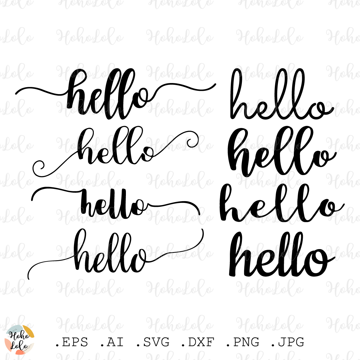 Hello Svg, Title Set, Cricut files, Hello Silhouette, Letter | Inspire ...