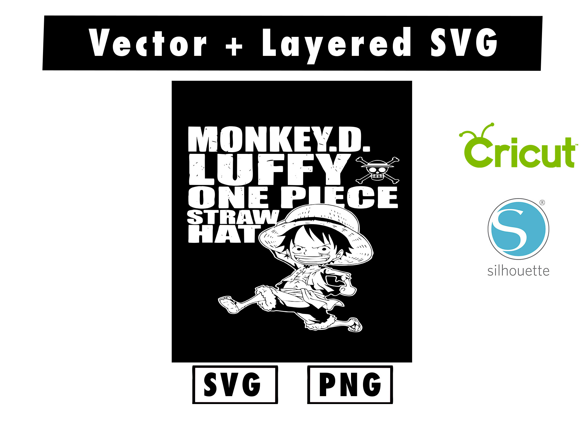 MONKEY.D. LUFFY ONE PIECE STRAW HAT svg & png files for cric | Inspire ...