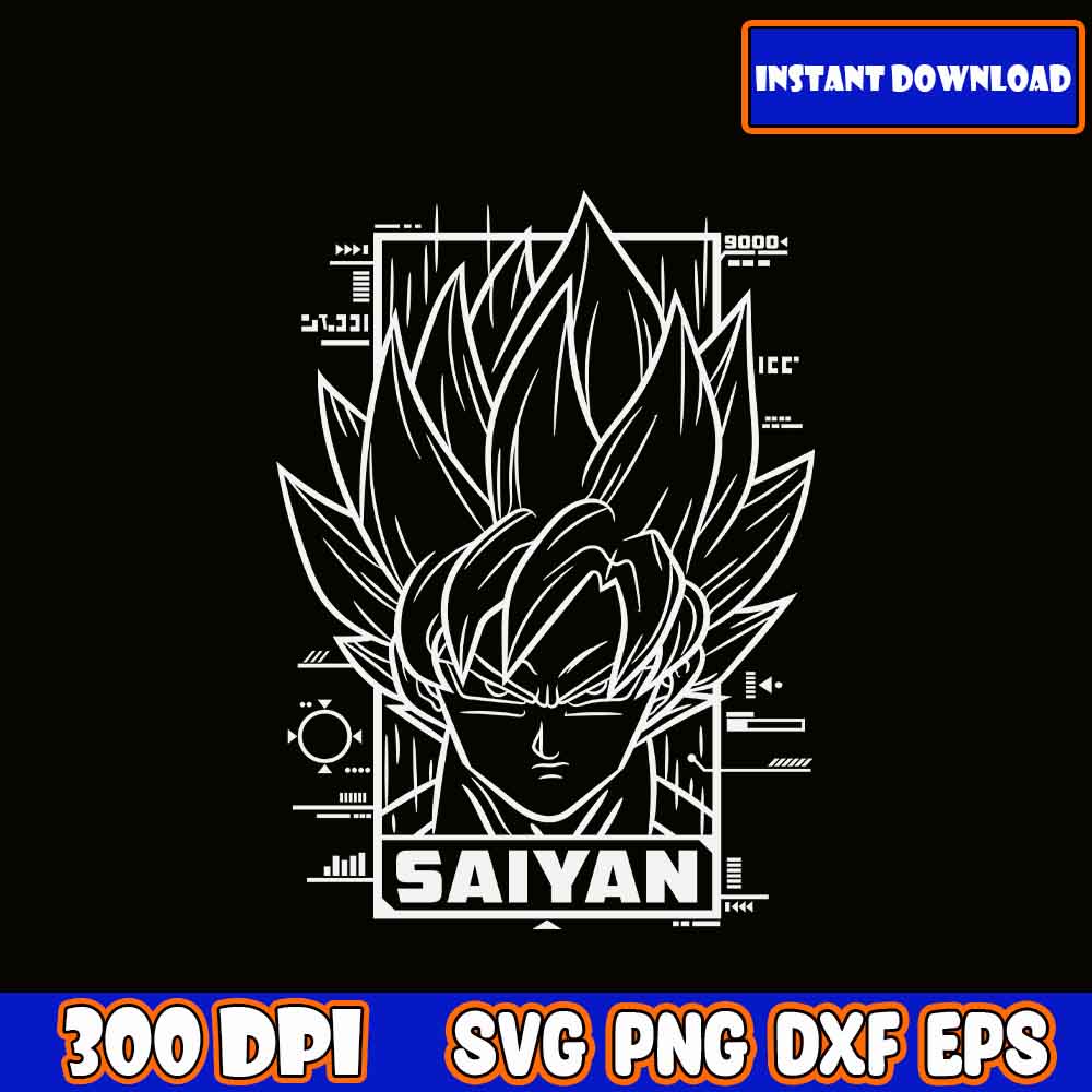 Goku Saiyan SVG, Anime Svg, Anime Vector, Anime Cutfile, Ani | Inspire ...
