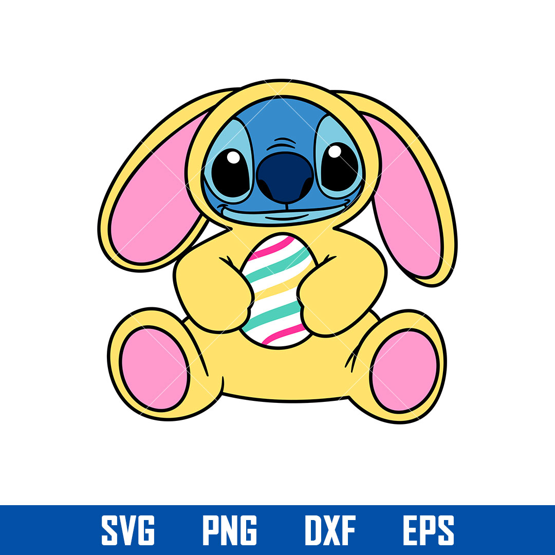 Stitch Easter Bunny Svg, Stitch Easter Eggs Svg, Stitch Svg, | Inspire ...
