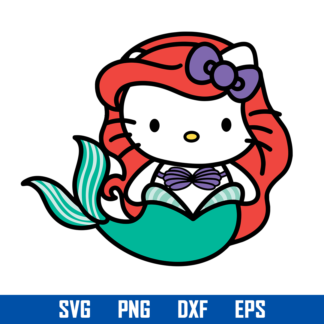 Hello Kitty Ariel Svg, Hello Kitty Svg, Ariel Mermaid Svg, L | Inspire ...