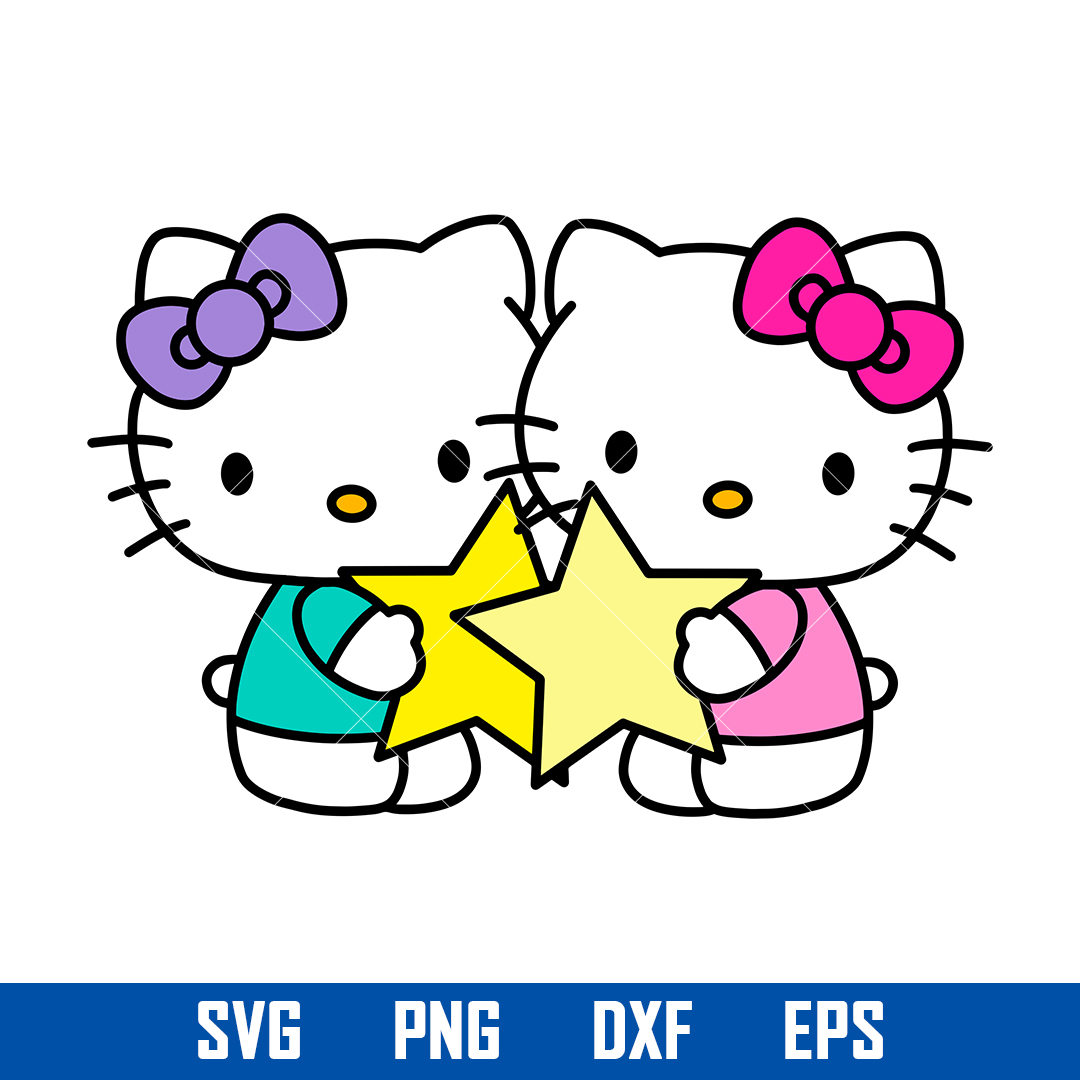 Hello Kitty Gemini Svg, Hello Kitty Zodiac Svg, Hello Kitty | Inspire ...