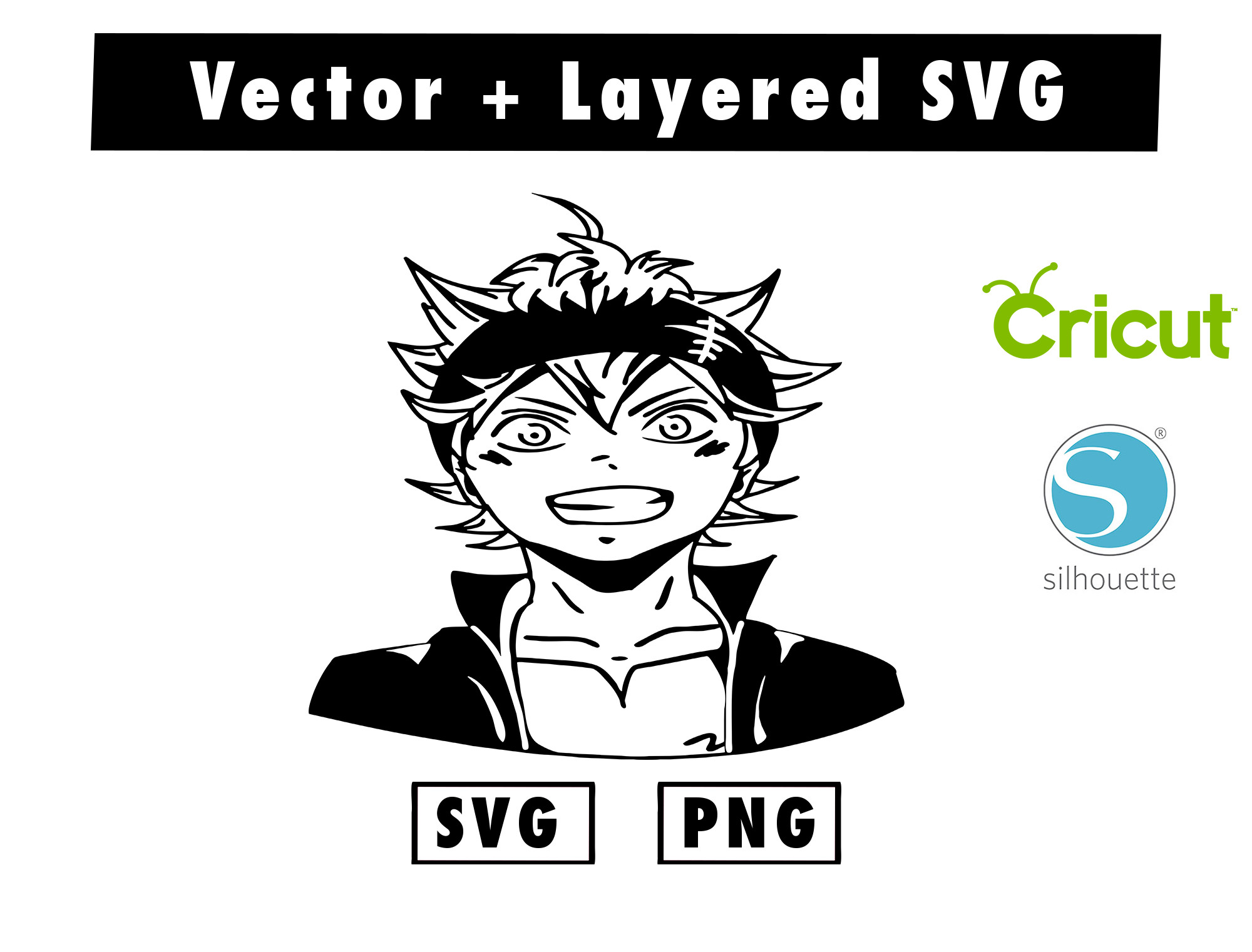 Black Clover svg & png files for cricut machine , anime svg | Inspire ...
