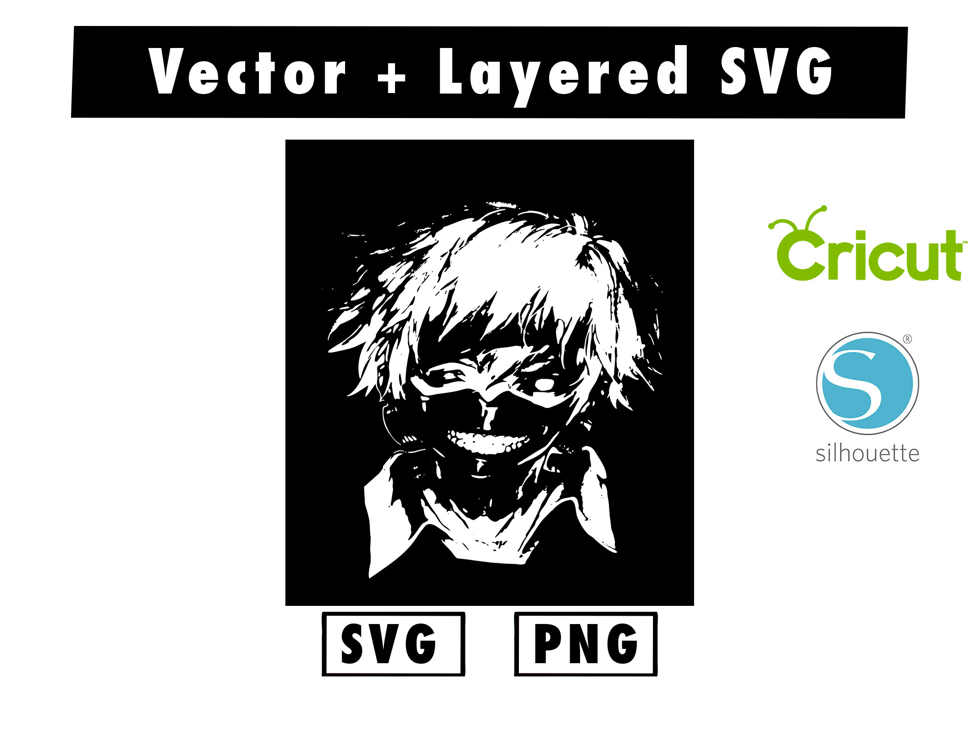 kaneki ken svg & png files for cricut machine , anime svg , | Inspire ...