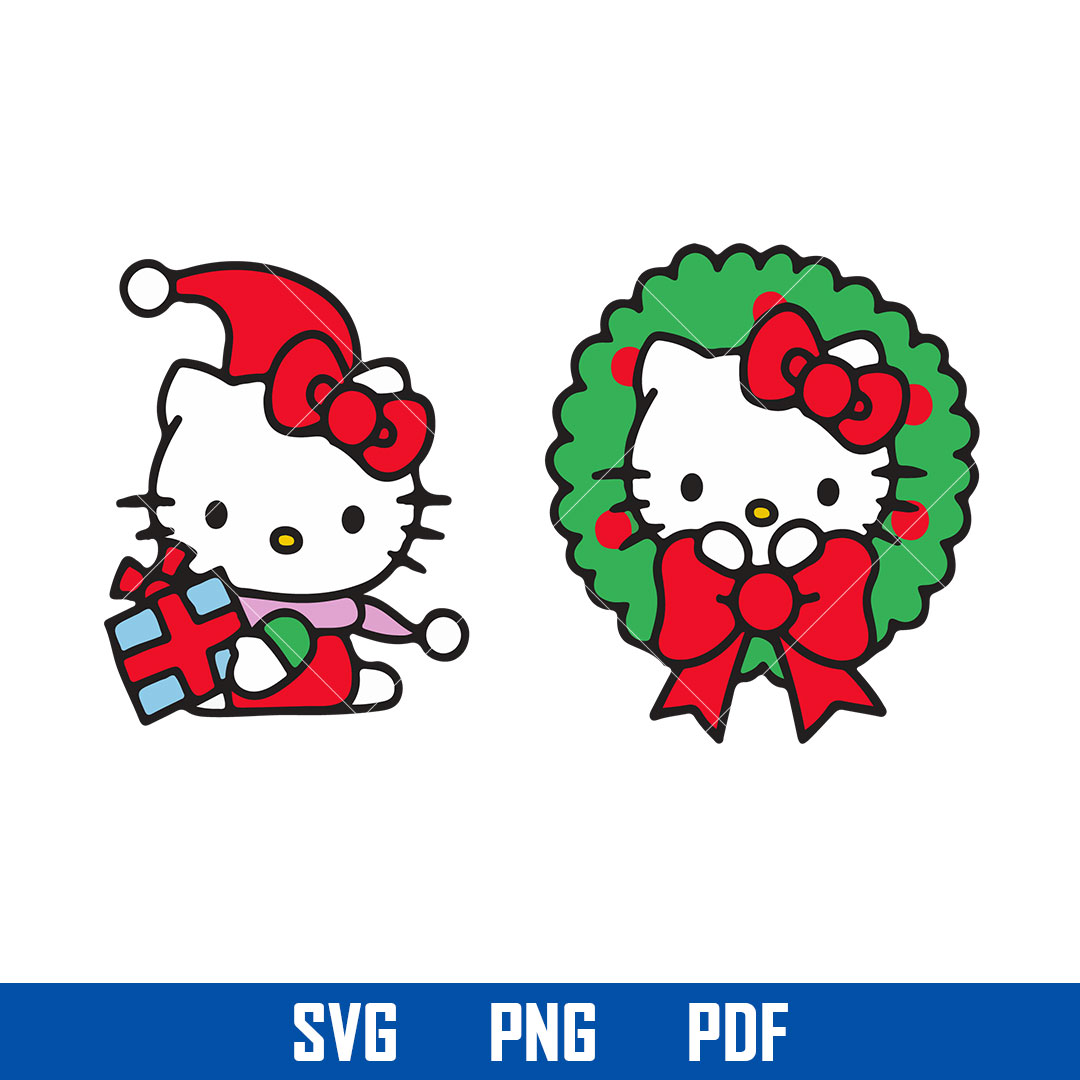 Hello Kitty Christmas Tree Svg, Kawaii Kitty Cat Svg, Sanrio | Inspire ...