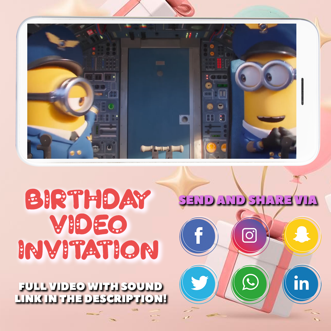 The Rise Of The Gru Birthday Invitation, Premium Minions Bir | Inspire ...