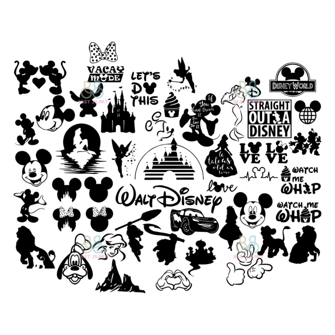 Disney Bundle Svg, Disney Svg, Mickey Svg, Disney Princess S | Inspire ...