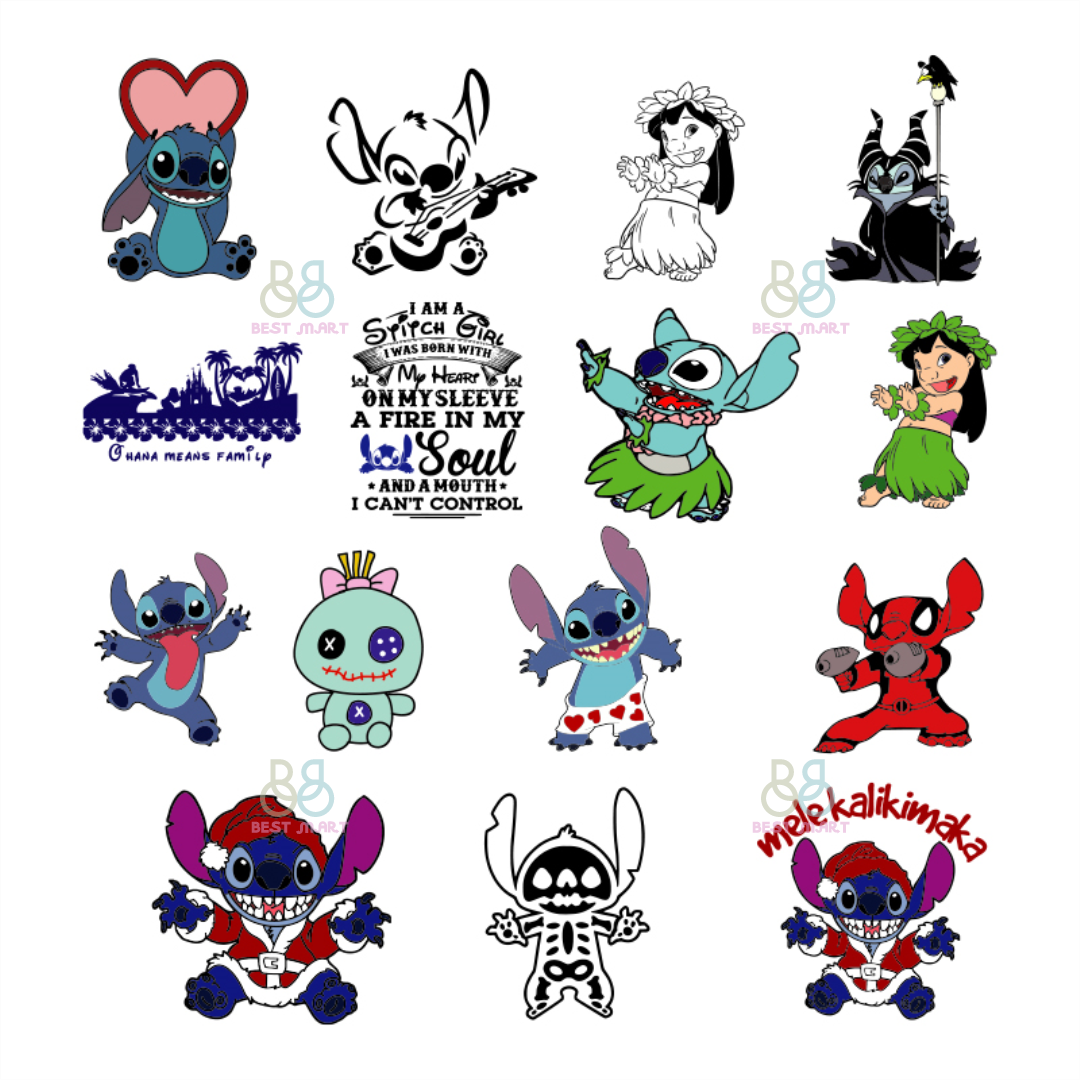 Disney Stitch Bundle Svg, Disney Svg, Lilo Svg, Stitch Svg, | Inspire ...