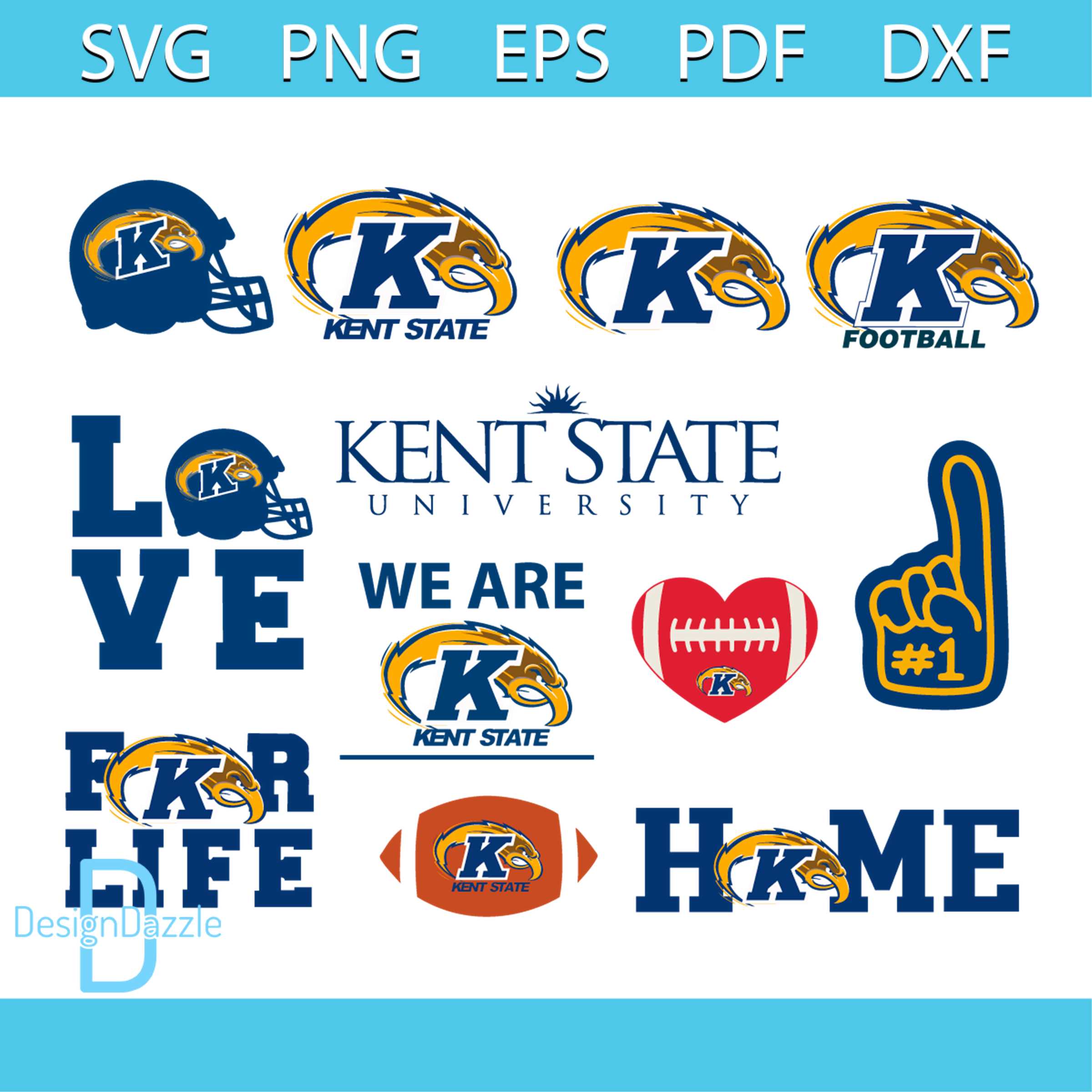 Kent State Golden Flashes Bundle SVG Graphic Designs Files | Inspire Uplift
