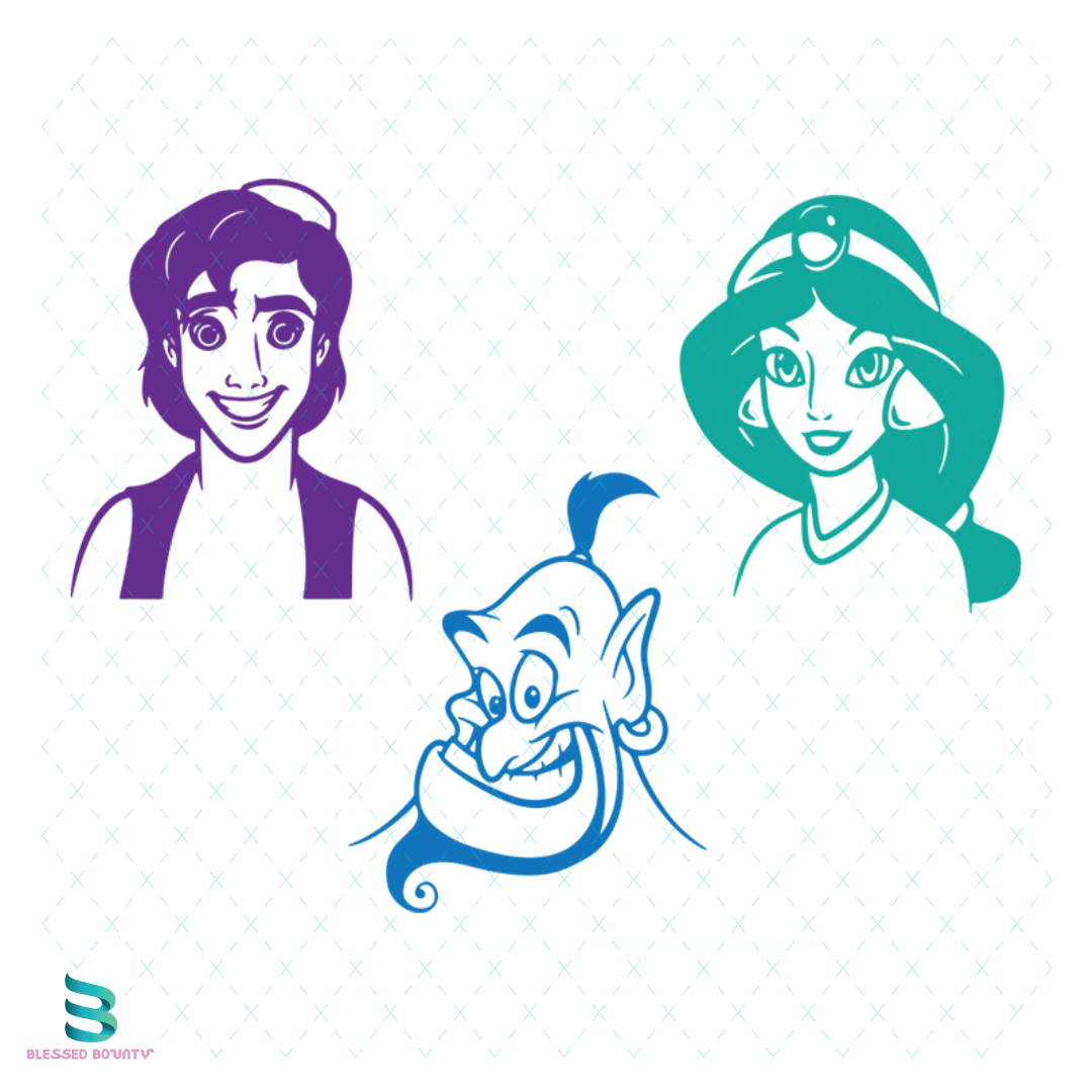 Aladin Characters Bundle Svg, Disney Svg, Aladin Svg, Jasmin | Inspire ...