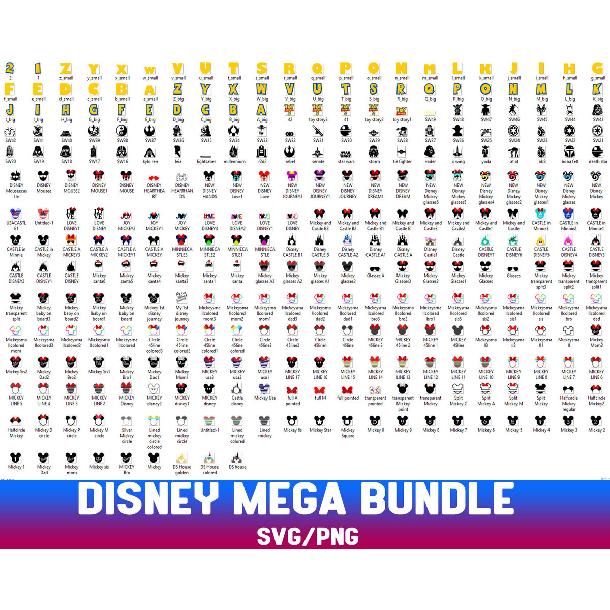 6000 Files Disney Mega Bundle SVG PNG | Inspire Uplift