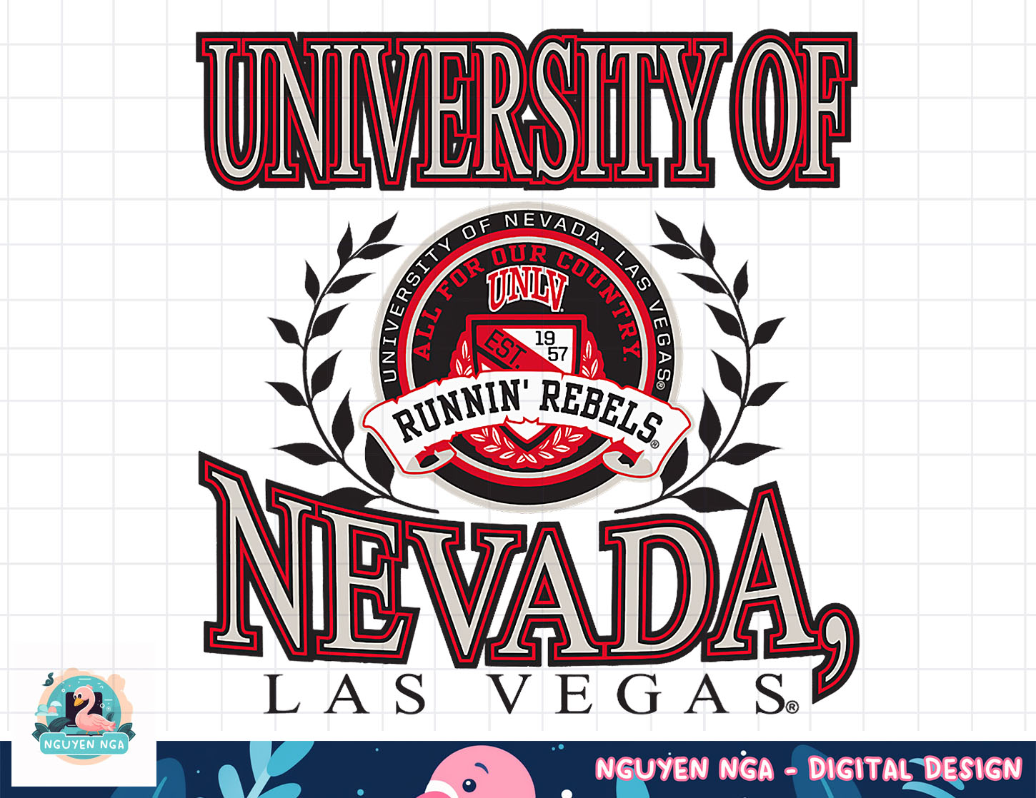 UNLV Rebels Laurels Logo Officially Licensed Red png, subli | Inspire ...