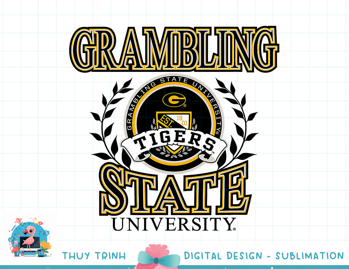 Grambling Tigers Laurels Logo Officially Licensed png.jpg | Inspire Uplift