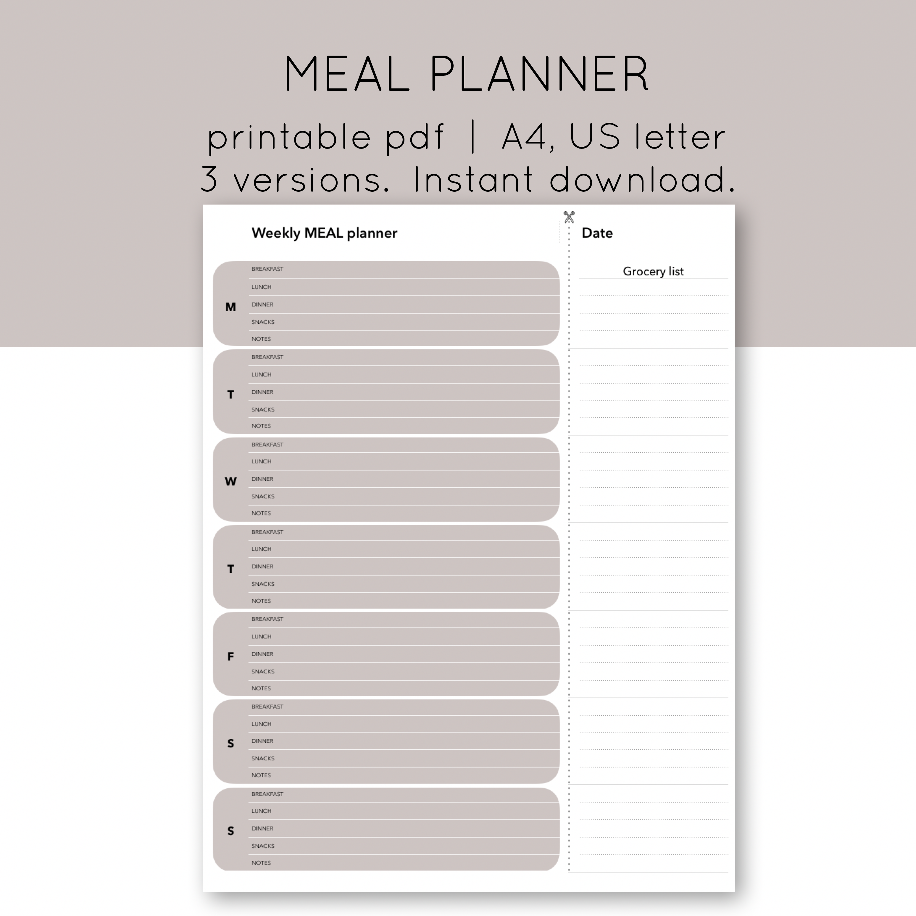 Weekyl meal planner. Grocery list. Family budget. Weekly men - Inspire ...