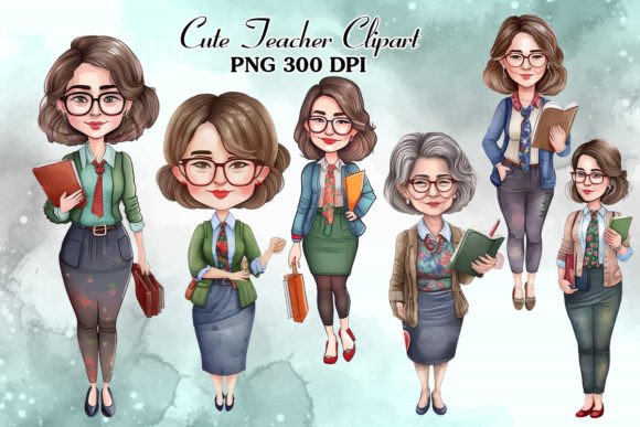 Teacher Watercolor Clipart Bundle - Inspire Uplift