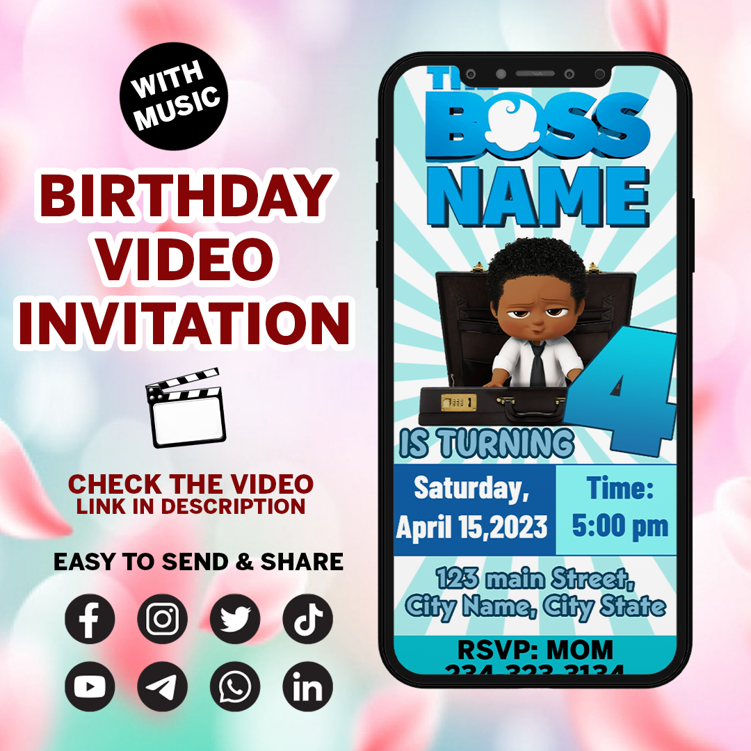 Boss baby Birthday invitation, afro boss baby invitation, Ba - Inspire ...